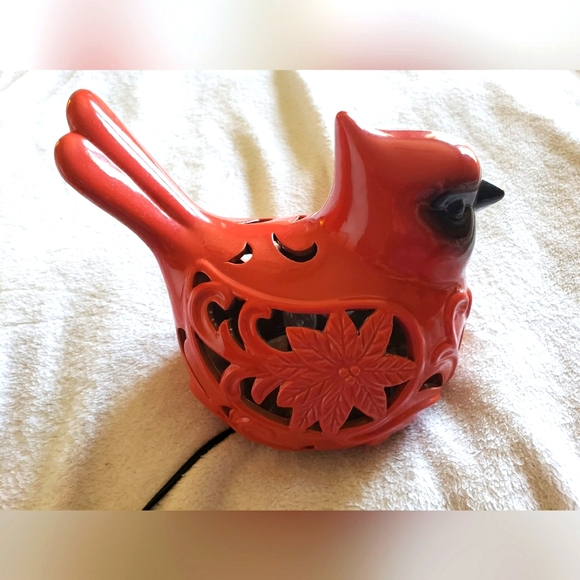 unknown | Other | Ceramic Red Cardinal Bird Holiday Accent Lamp Art ...